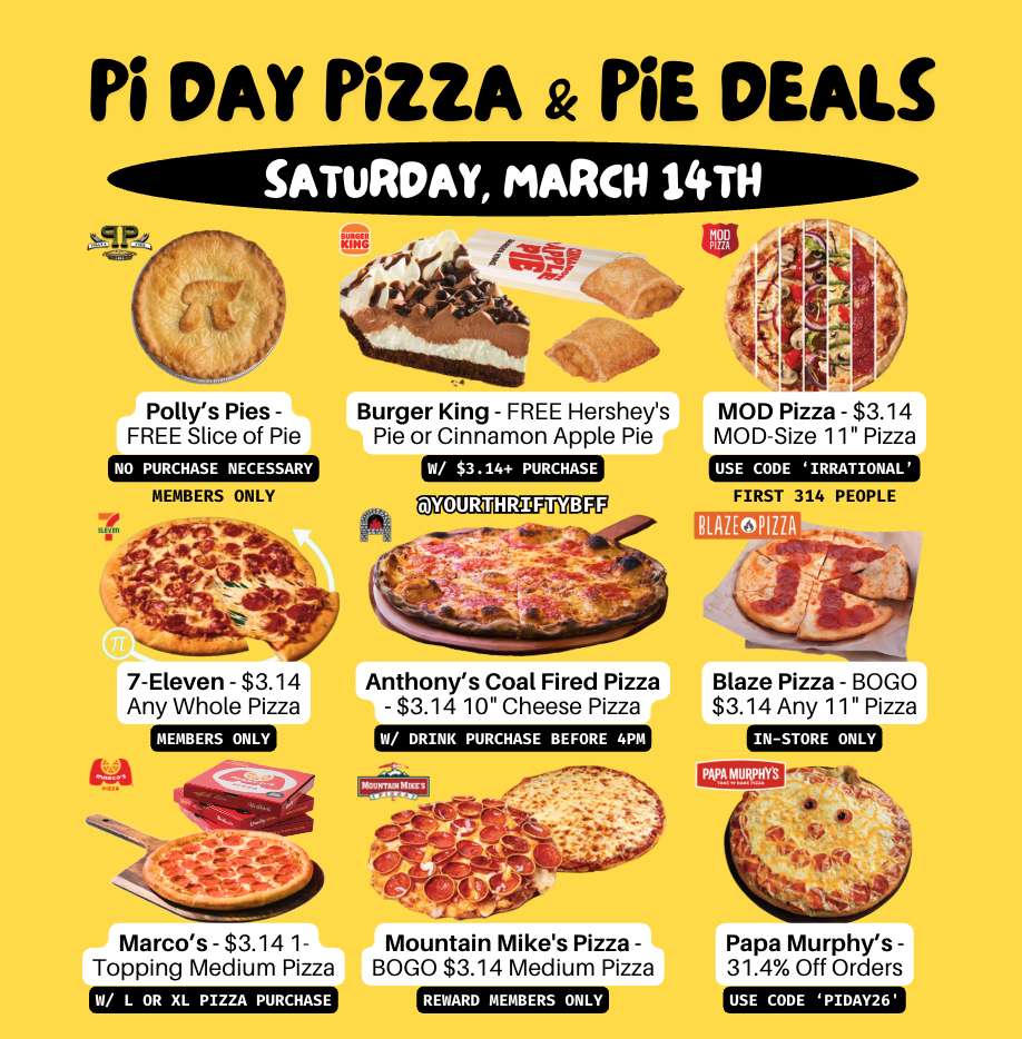 National Pi (π) Day Deals & Freebies (03/14) - Read description for ...