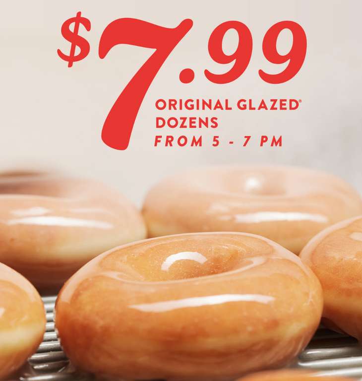 Krispy Kreme: $7.99 Original Glazed Donut Dozen (01/12-01/14 btwn 5PM ...