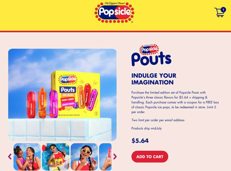 Popsicle Pouts Lip Oil + FREE Box of Popsicle Ice Pops (Limited-Edition ...