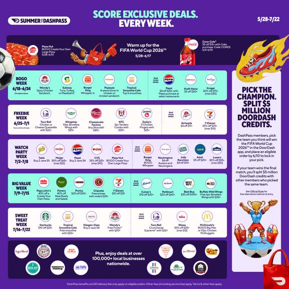 DoorDash Summer of DashPass Deals 2026 (thru 07/22) | Pepper