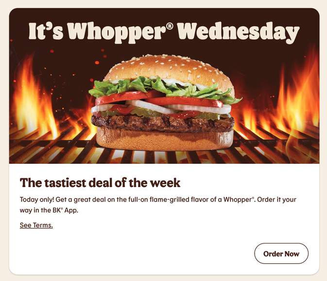Burger King: $3.99 Whopper Wednesday | Pepper